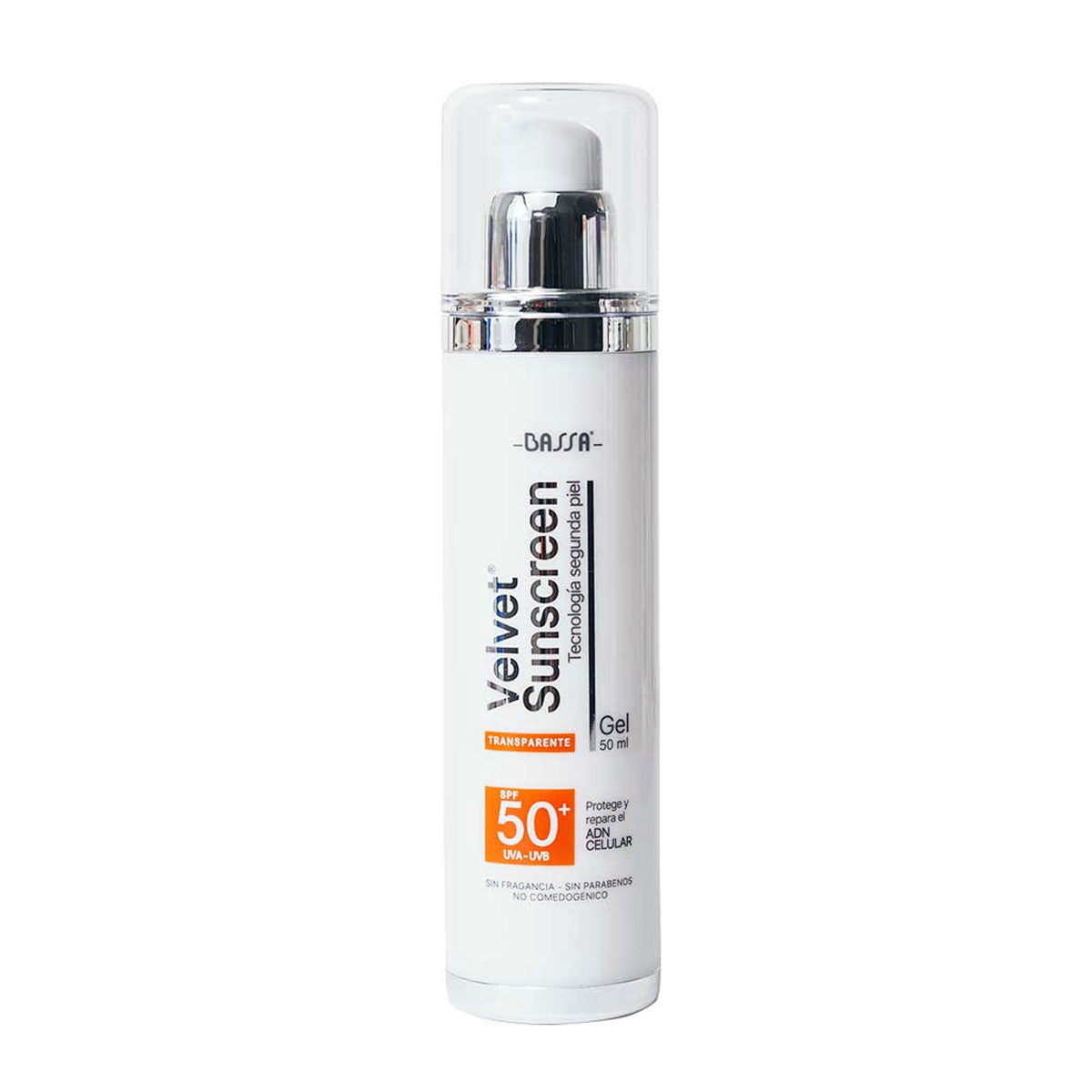 Protector solar velvet sunscreen transparente SPF50+